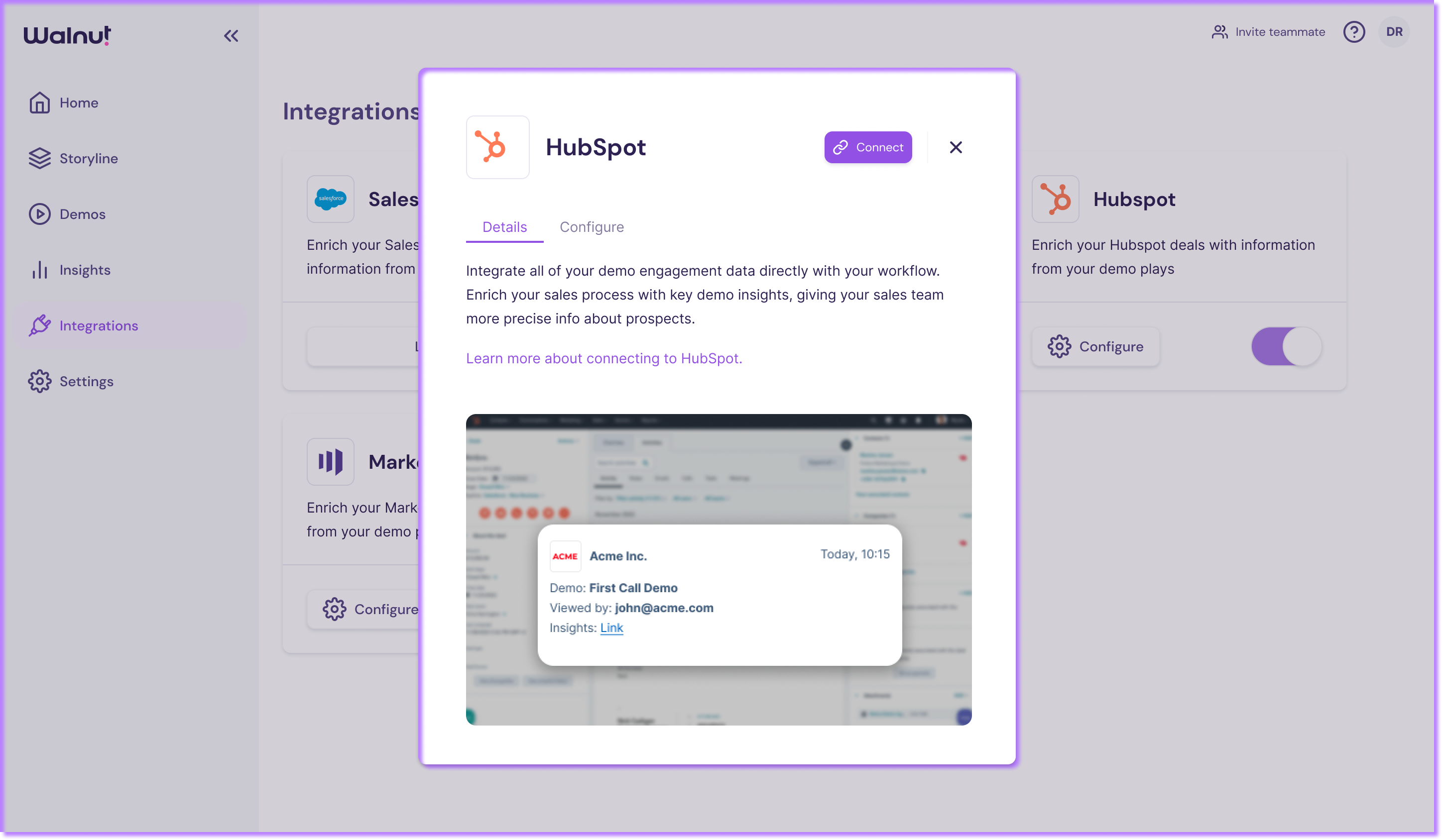 HubSpot – Walnut.io